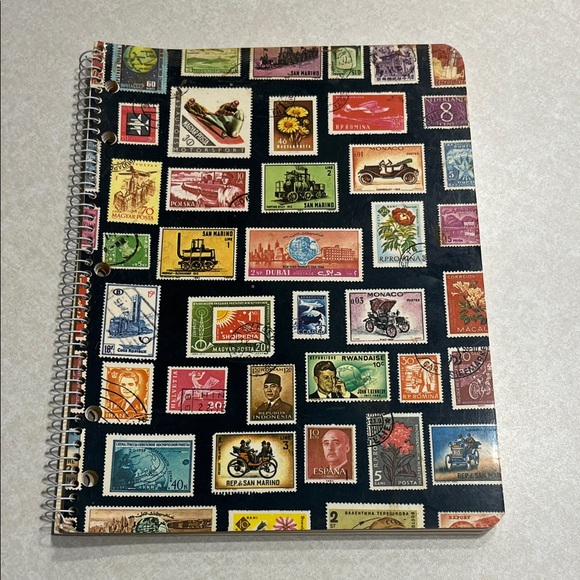 Accessories | Vintage 7s80s New Stamp Themed Spiral Notebook | Poshmark